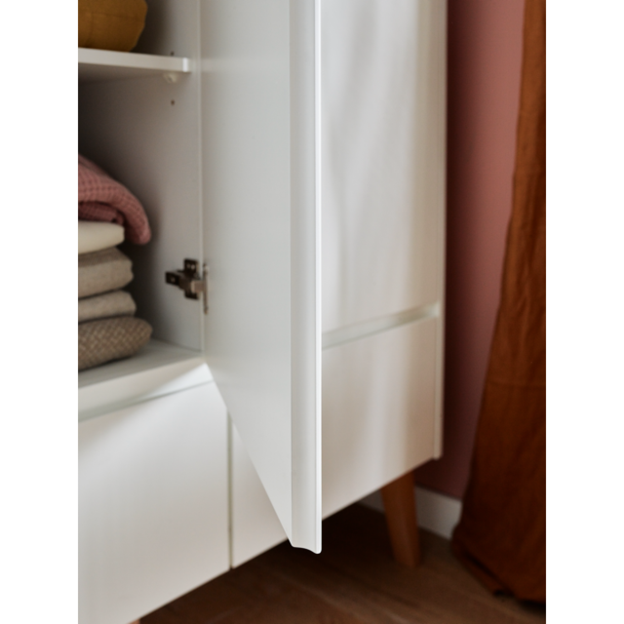 Dulap 2 usi MDF/Lemn Swing Alb