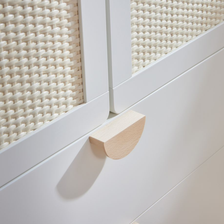 Dulap 2 usi, MDF/lemn de fag, Ratan, 200x90 cm