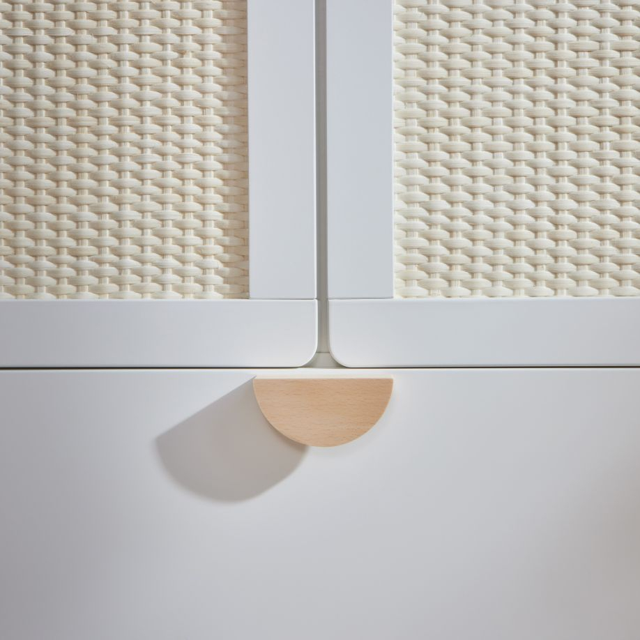 Dulap 2 usi, MDF/lemn de fag, Ratan, 200x90 cm